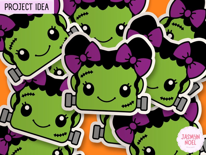 Frankenstein Monster Girl Halloween SVG, PNG, Clipart, Laser Cut File ...