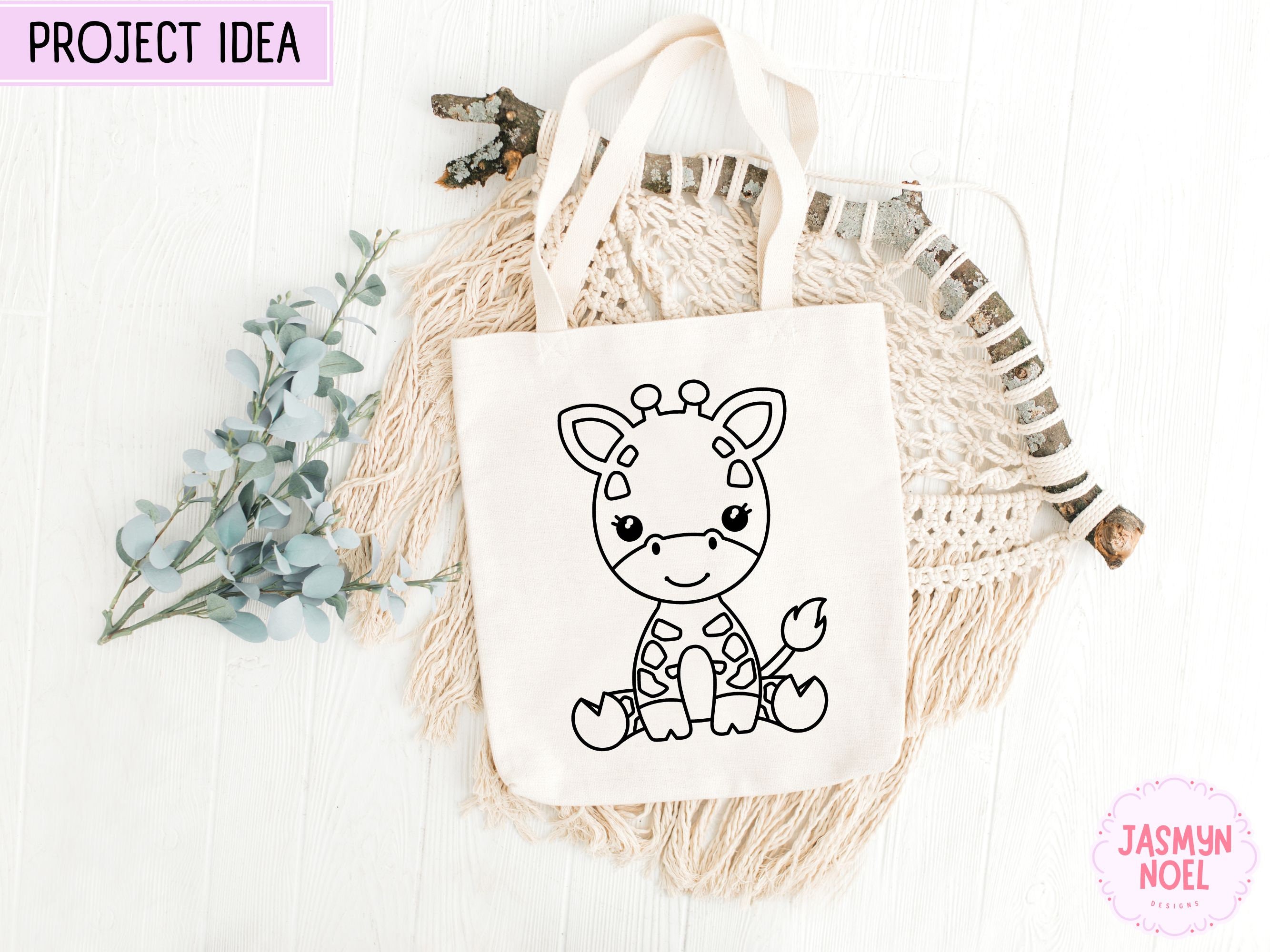 Cute Baby Giraffe Outline Clipart PNG SVG Cut File Jungle Safari Zoo ...