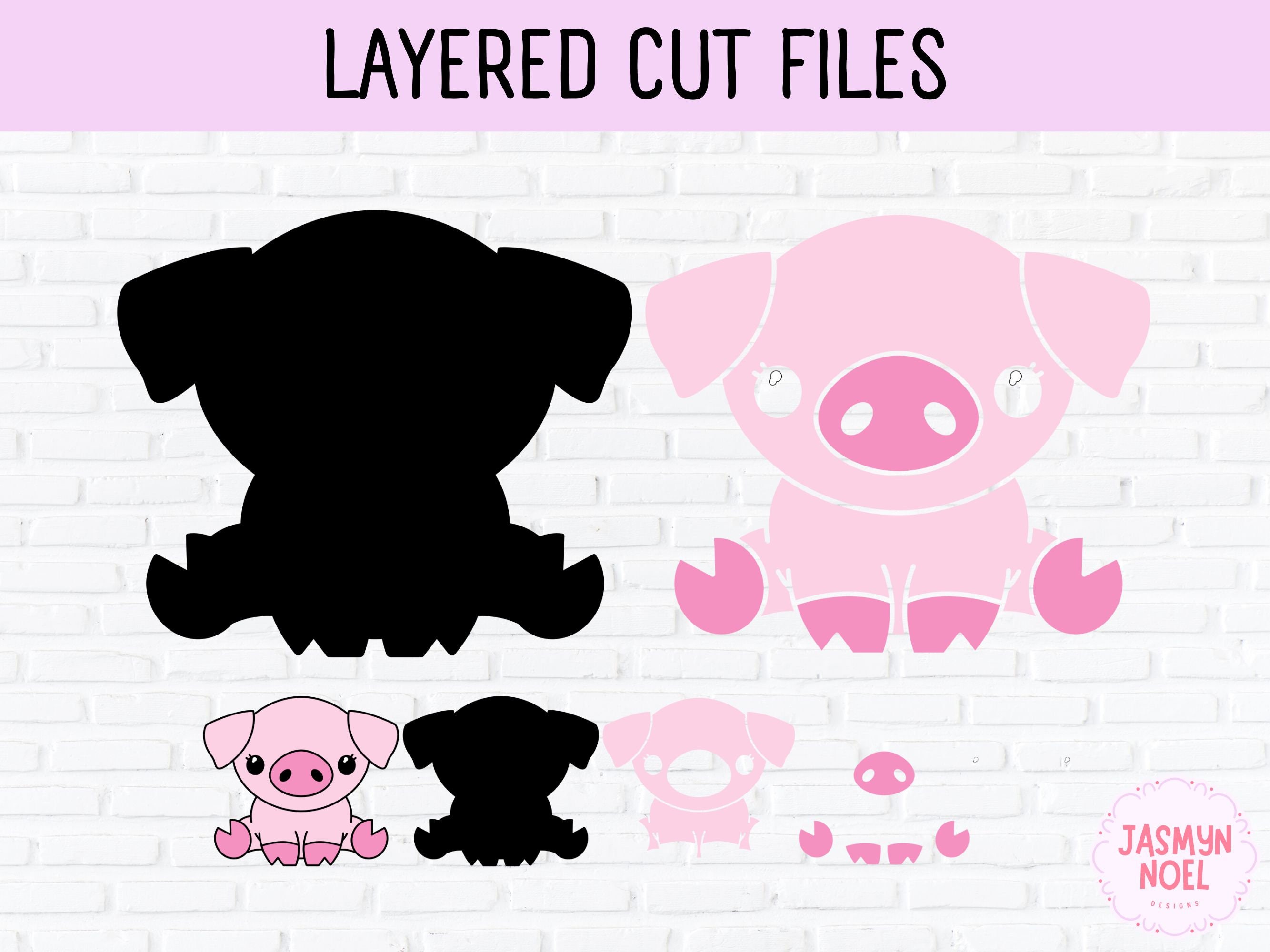 Cute Kawaii Baby Pig Clipart PNG & SVG Cut File - Etsy