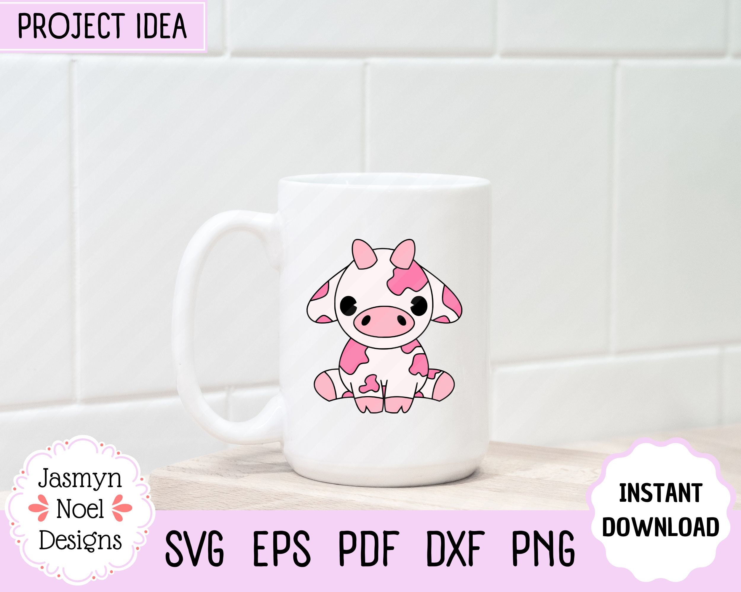 Strawberry Cow SVG Pink Cow Clipart Cute Cow PNG Baby - Etsy