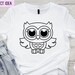 Cute Woodland Owl Line Art, Baby Night Owl Outline SVG, Clipart, PNG ...