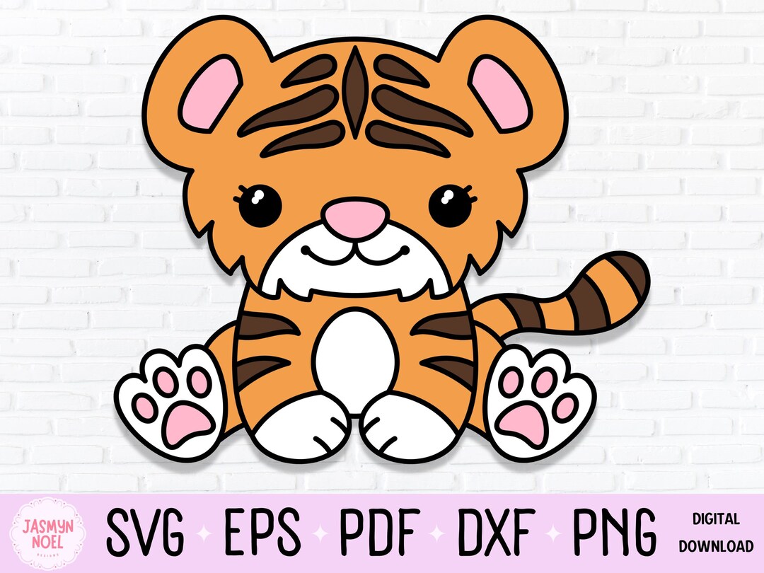 Cute Baby Tiger Cub Clipart, PNG, & SVG Cut File | Safari Zoo Animal ...