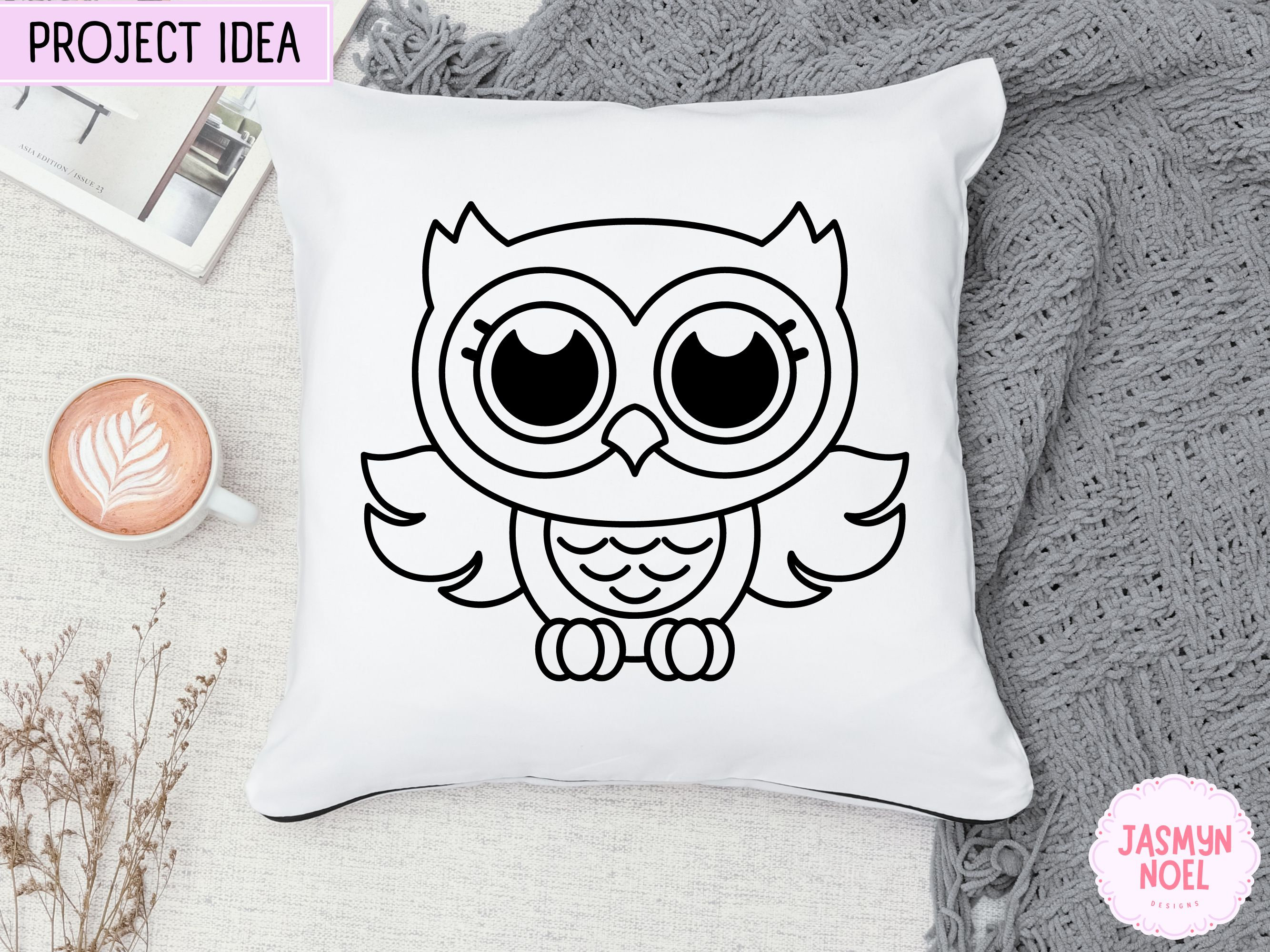 Cute Woodland Owl Line Art, Baby Night Owl Outline SVG, Clipart, PNG ...