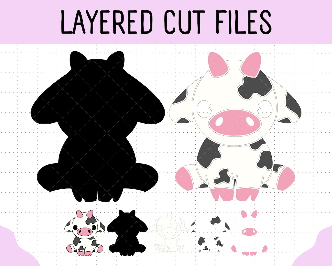 Cute Cartoon Baby Cow Clipart PNG SVG & Laser Cut File - Etsy Canada