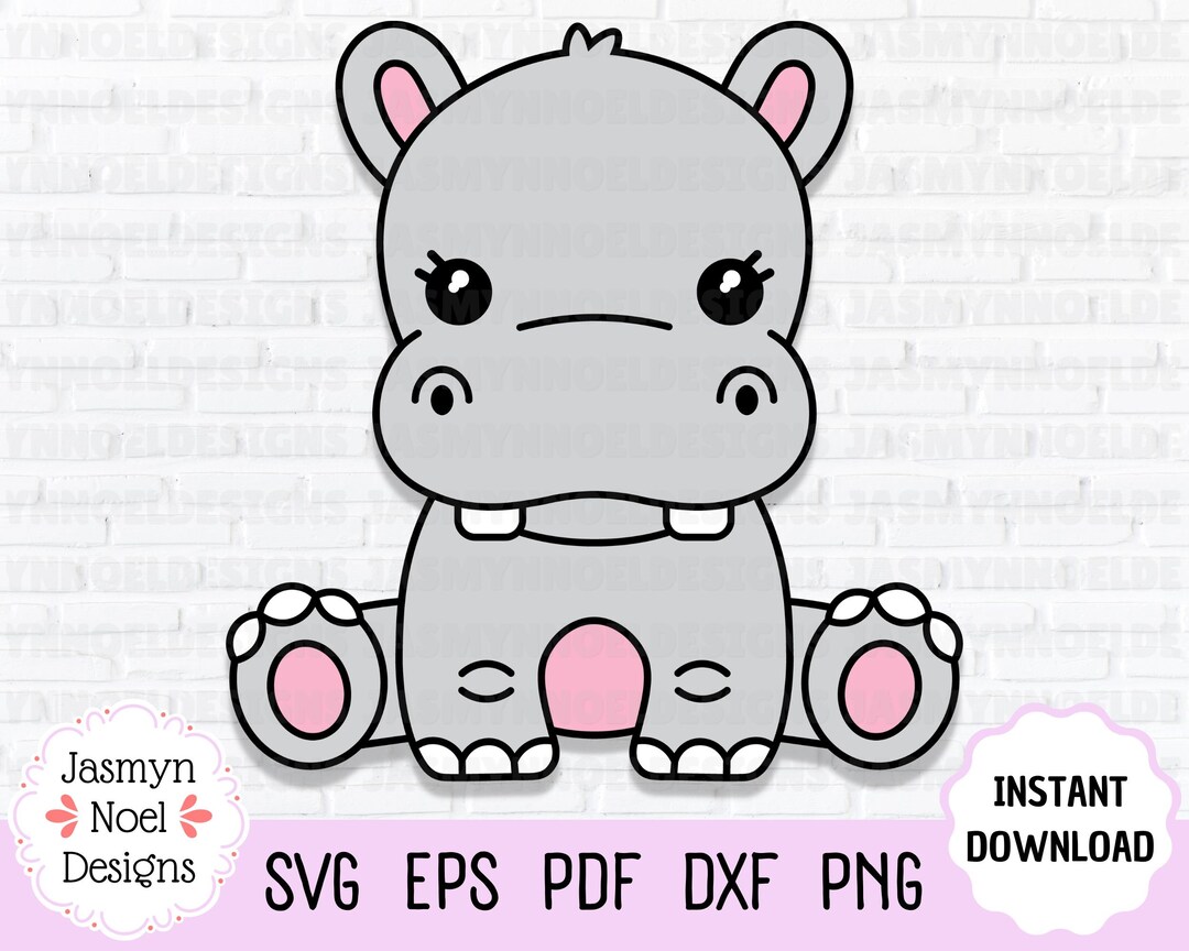 Hippo Hippopotamus Animal SVG Laser Cut File PNG Printable Clipart for ...