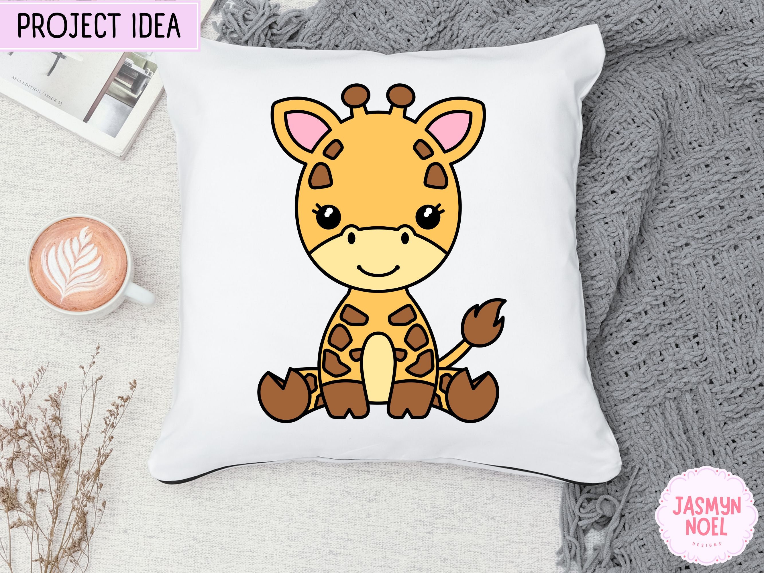 Cute Baby Giraffe Clipart PNG SVG Cut File Cartoon Jungle Safari Zoo ...