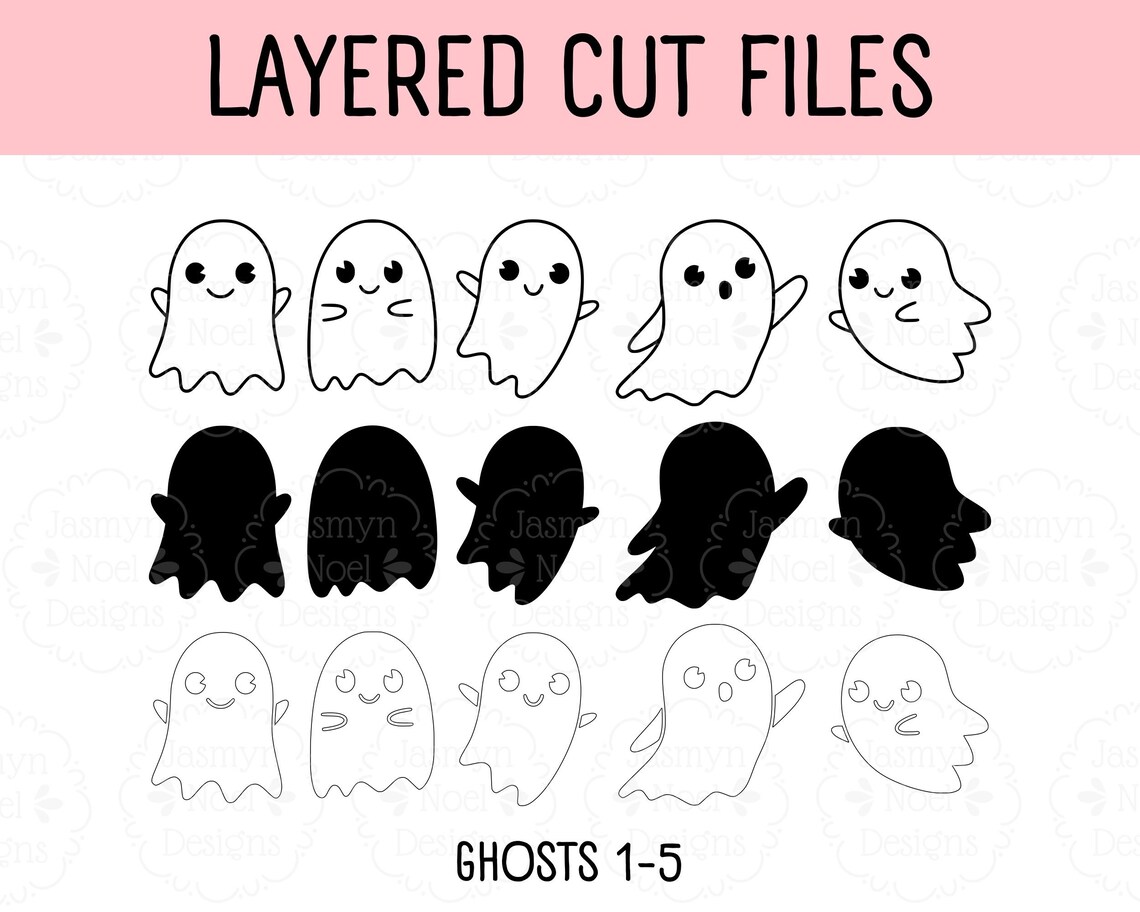 Cute Ghost SVG Halloween Bundle Boo SVG Cute Ghost Clipart - Etsy