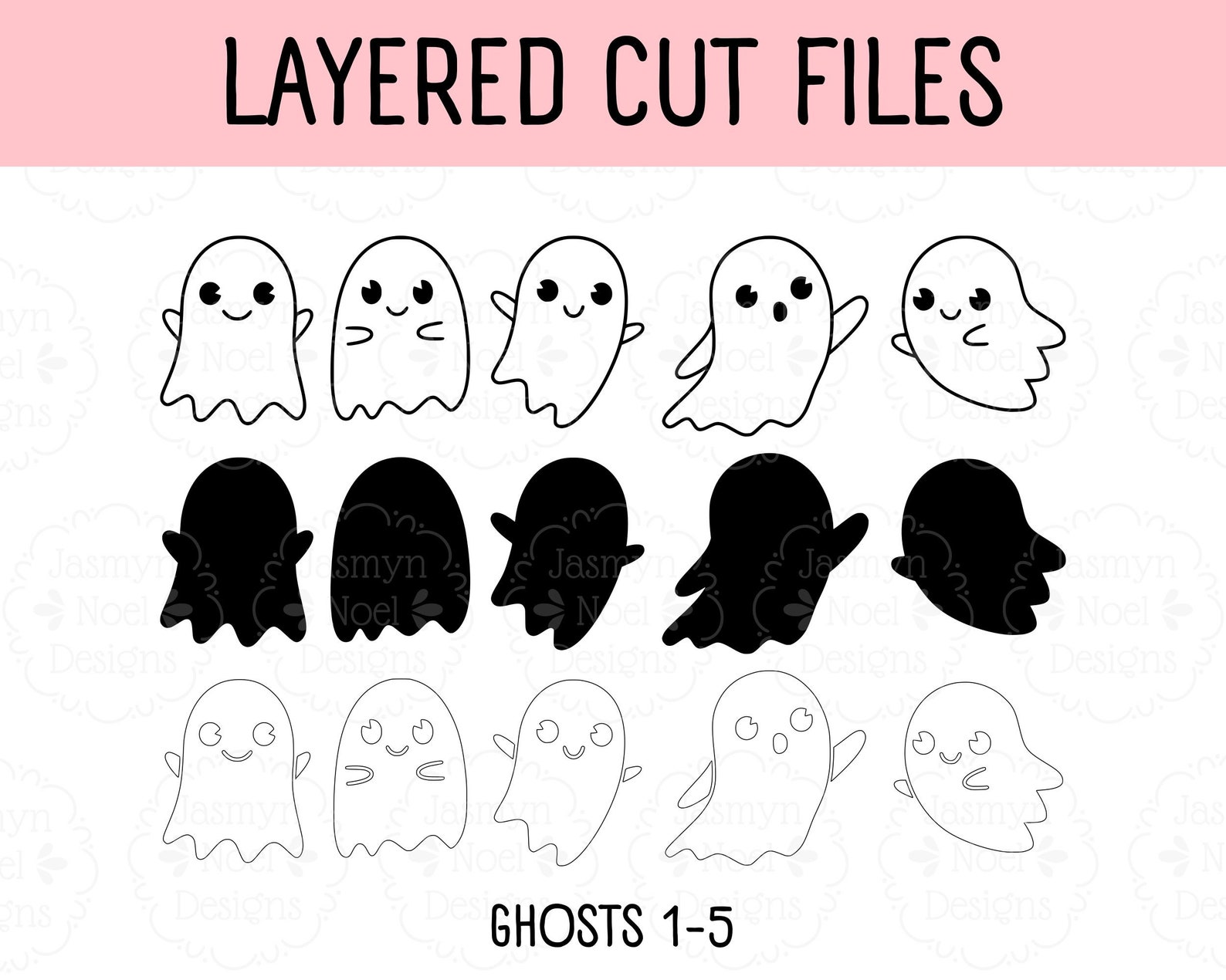 Cute Ghost SVG Halloween Bundle Boo SVG Cute Ghost Clipart - Etsy
