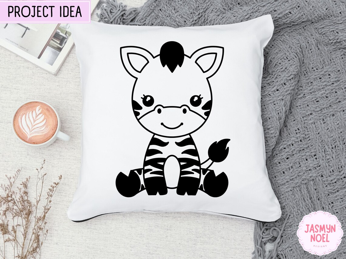 Cute Zebra Outline Clipart PNG SVG Cut File Jungle Safari Zoo Animal ...