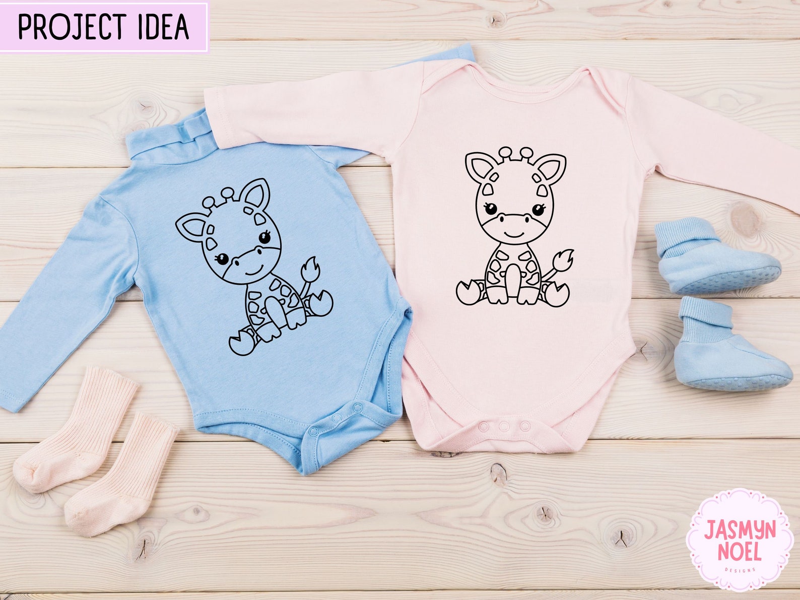 Cute Baby Giraffe Outline Clipart PNG SVG Cut File Jungle Safari Zoo ...