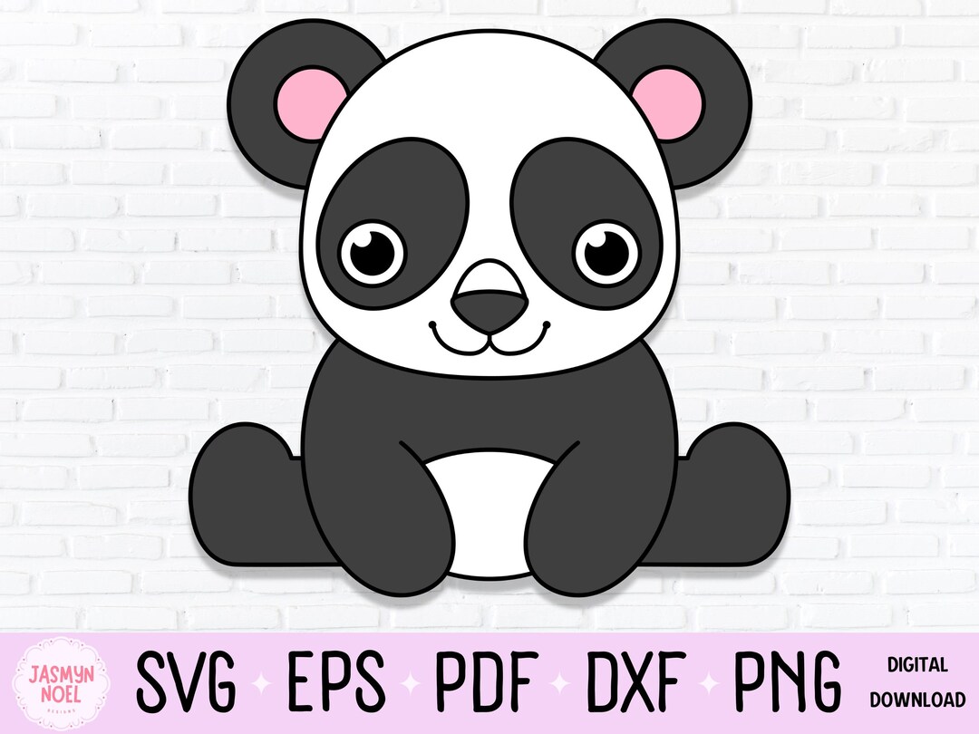 Cute Baby Panda Bear Clipart, PNG, & SVG Cut File Design - Etsy