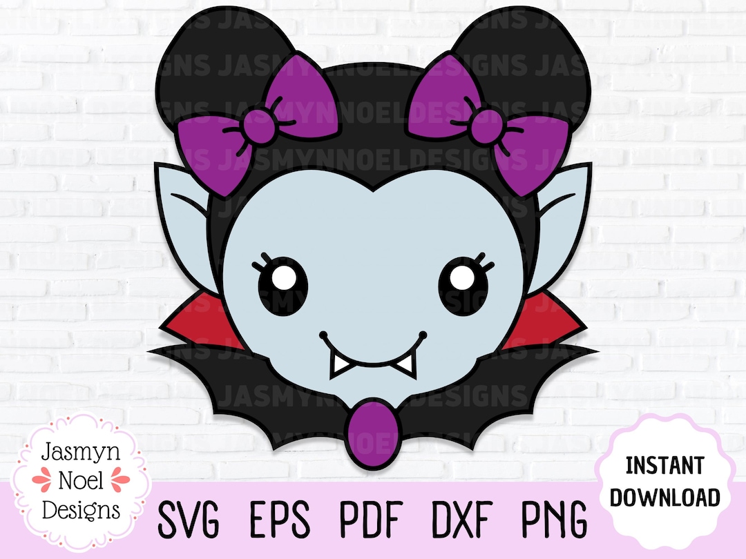Vampire Girl Halloween SVG PNG Clipart and Laser Cut File - Etsy
