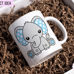 Blue and Gray Boy Elephant SVG, PNG, & DXF - Cute Animal Clipart for ...