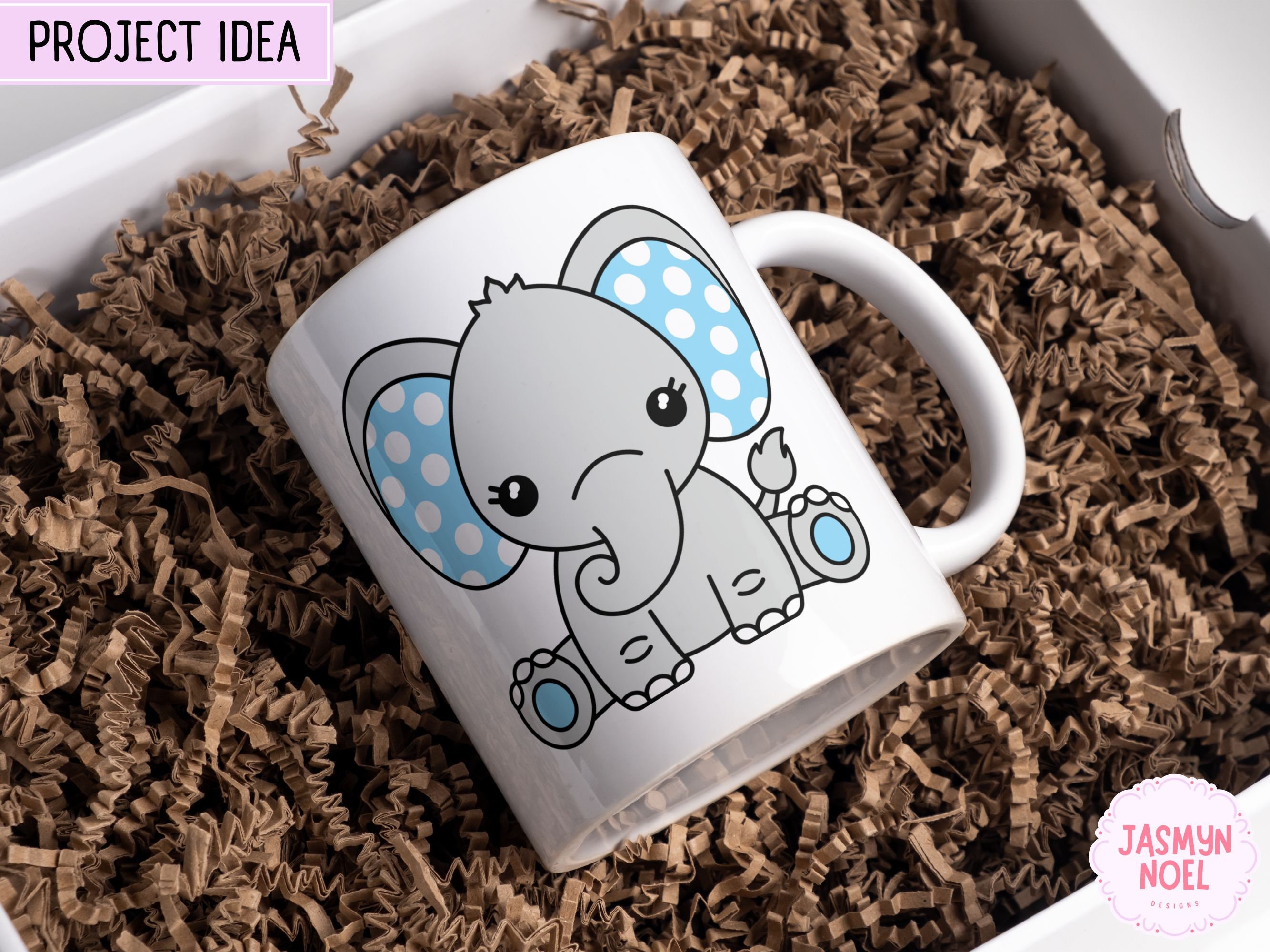 Blue and Gray Boy Elephant SVG, PNG, & DXF - Cute Animal Clipart for ...