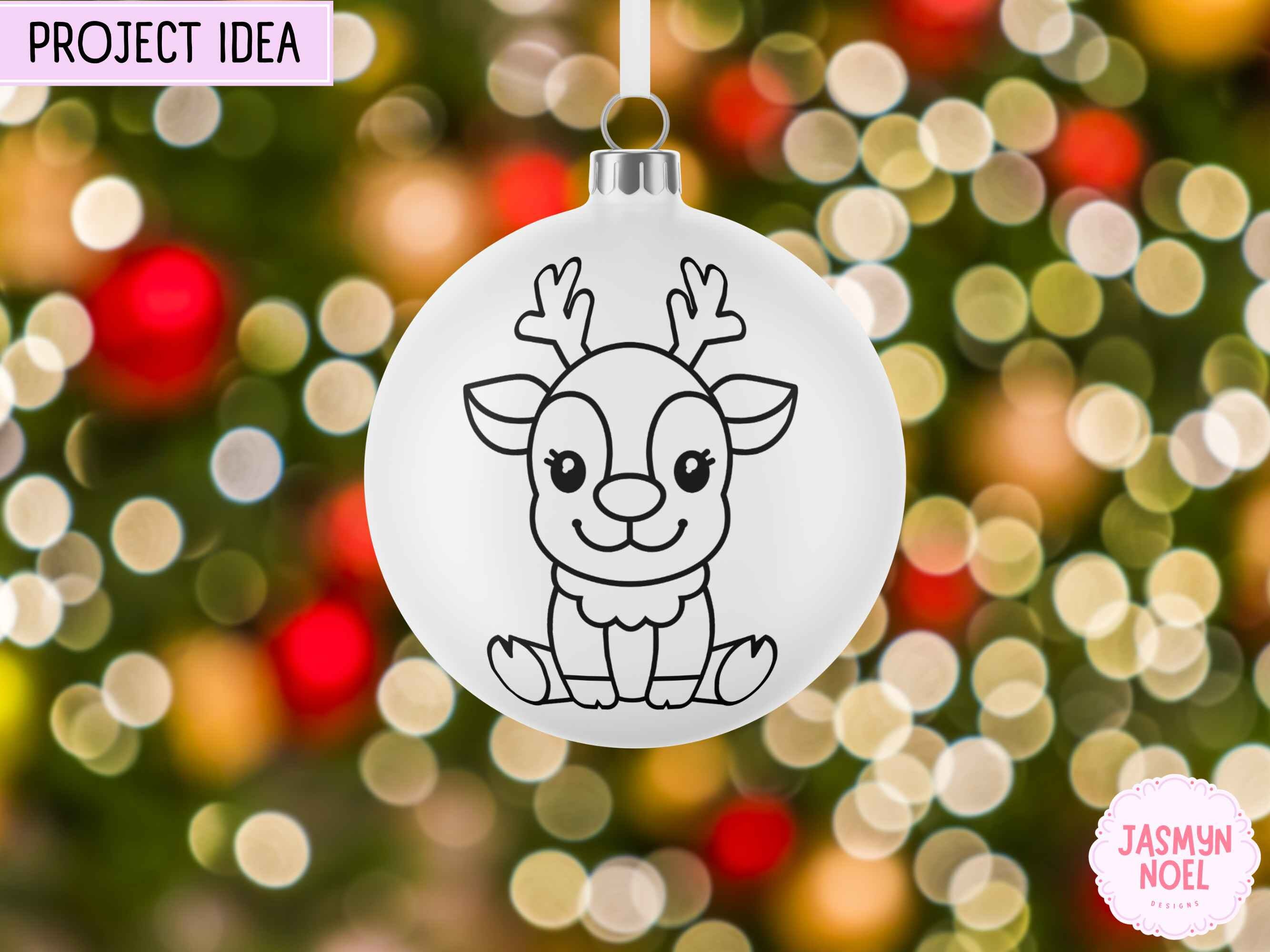 Rudolph Reindeer Christmas Line Art Bundle SVG, PNG, Clipart, Heat ...