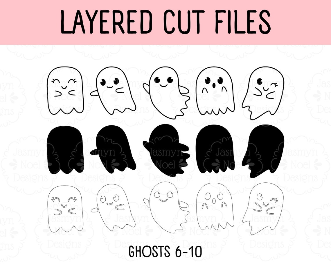 Cute Ghost SVG Halloween Bundle Boo SVG Cute Ghost Clipart - Etsy
