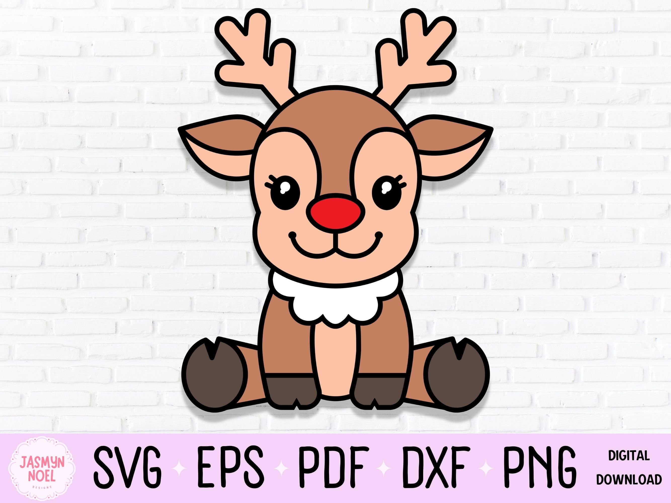Rudolph Reindeer Christmas SVG, PNG, Clipart, Heat Press Transfer DTF ...