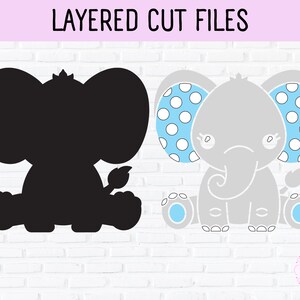 Blue and Gray Boy Elephant SVG, PNG, & DXF - Cute Animal Clipart for ...