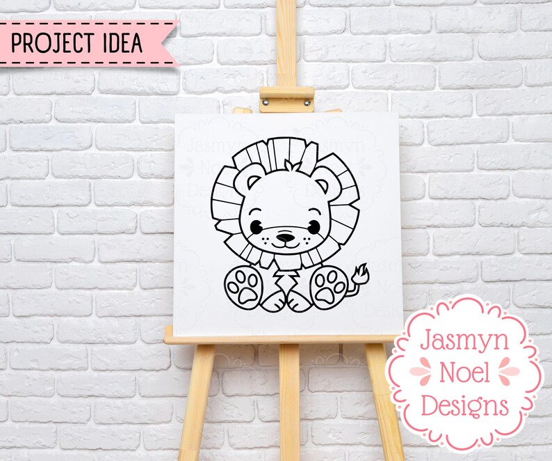 Cute Baby Lion Outline Clipart PNG & SVG Cut File - Etsy