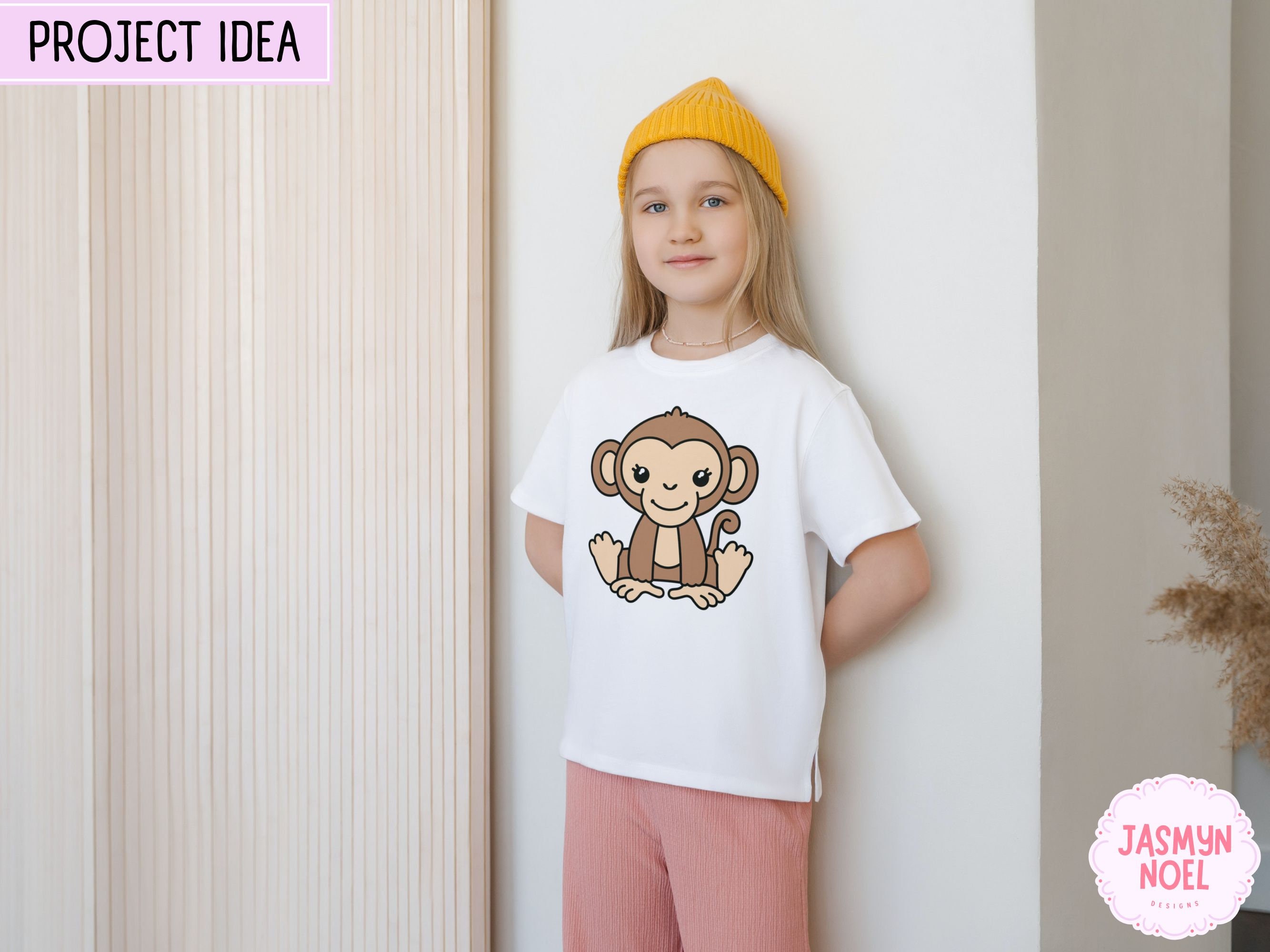 Cute Monkey SVG Cut File, Chimpanzee Clipart, Chimp PNG, Ape Vector ...