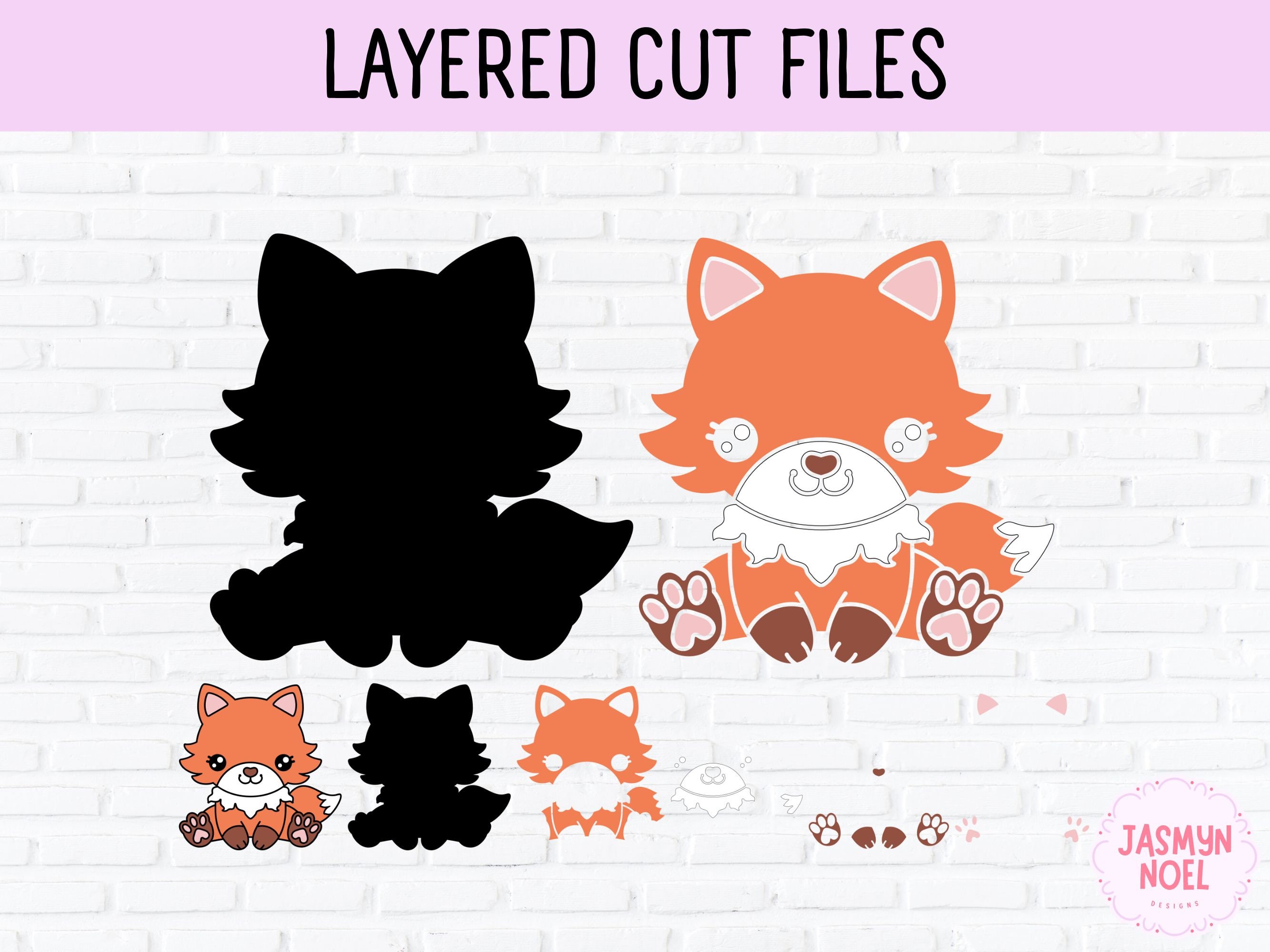 Cute Woodland Red Baby Fox Clipart PNG SVG DXF & Laser Cut - Etsy