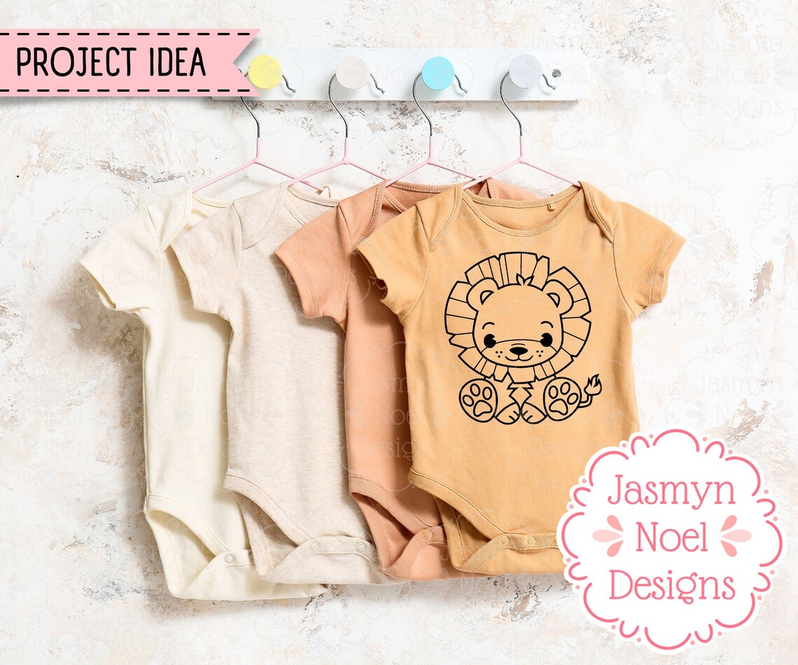 Cute Baby Lion Outline Clipart PNG & SVG Cut File - Etsy