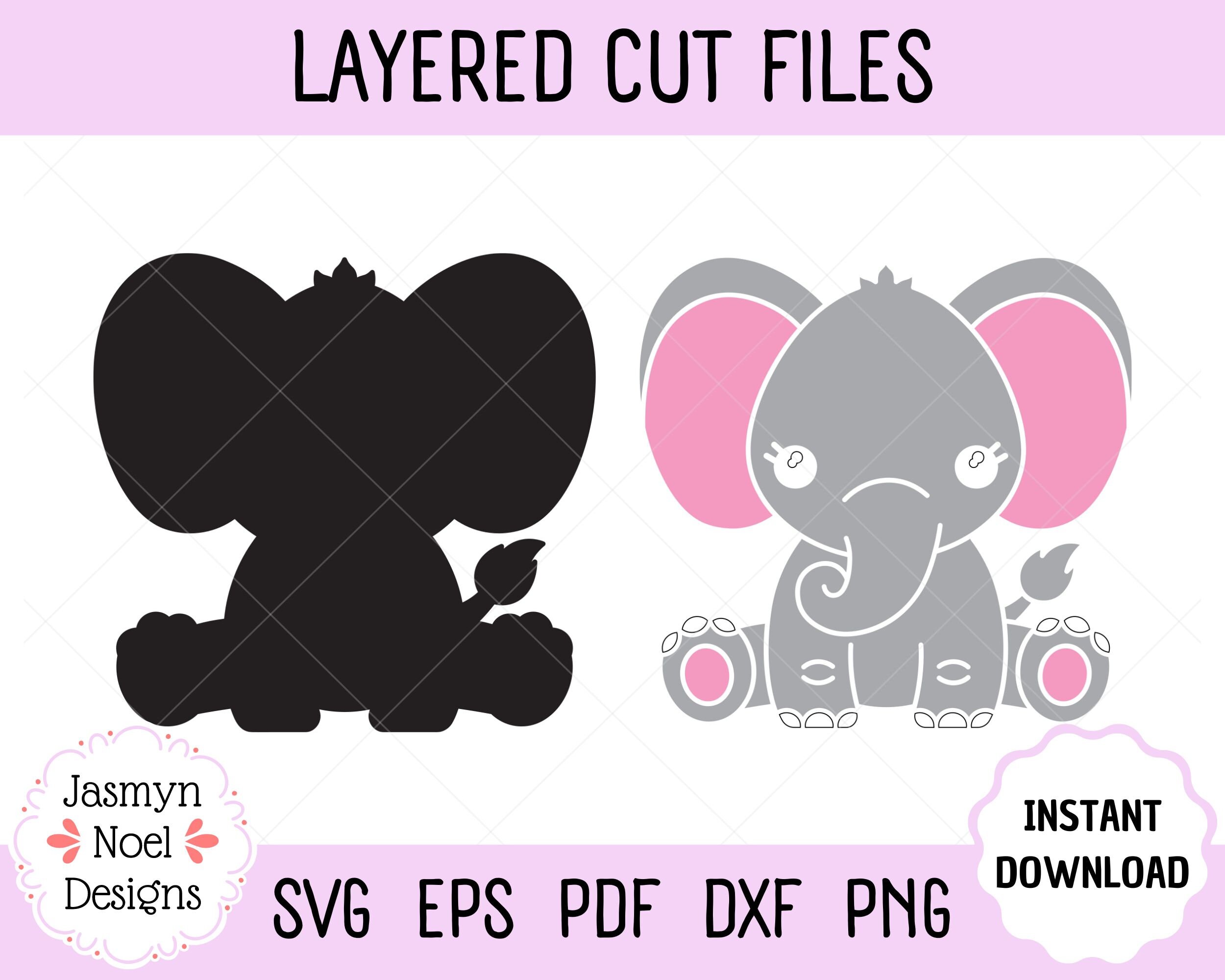 Cute Baby Elephant SVG Cut File PNG & DXF African Animal - Etsy Australia