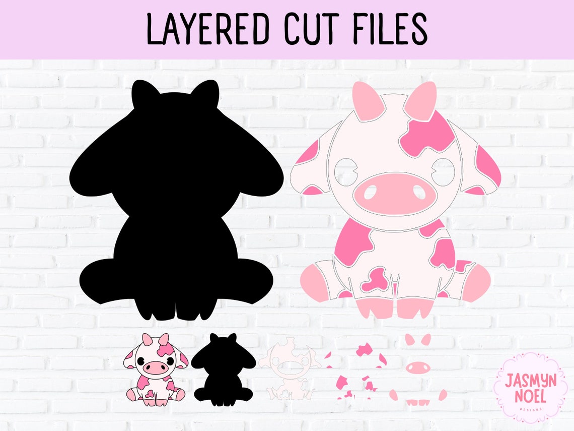 Strawberry Cow SVG Pink Cow Clipart Cute Cow PNG Baby Cow Printable ...