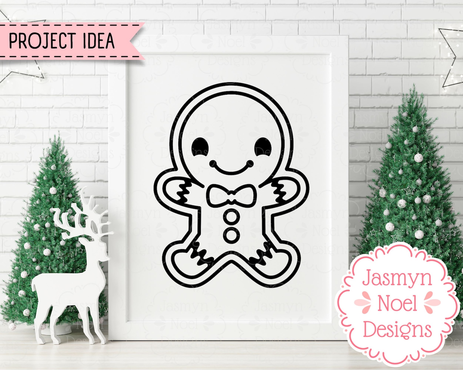 Gingerbread Boy and Girl Outline Clipart PNG SVG & Laser - Etsy