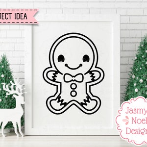 Gingerbread Boy and Girl Outline Clipart PNG SVG & Laser - Etsy