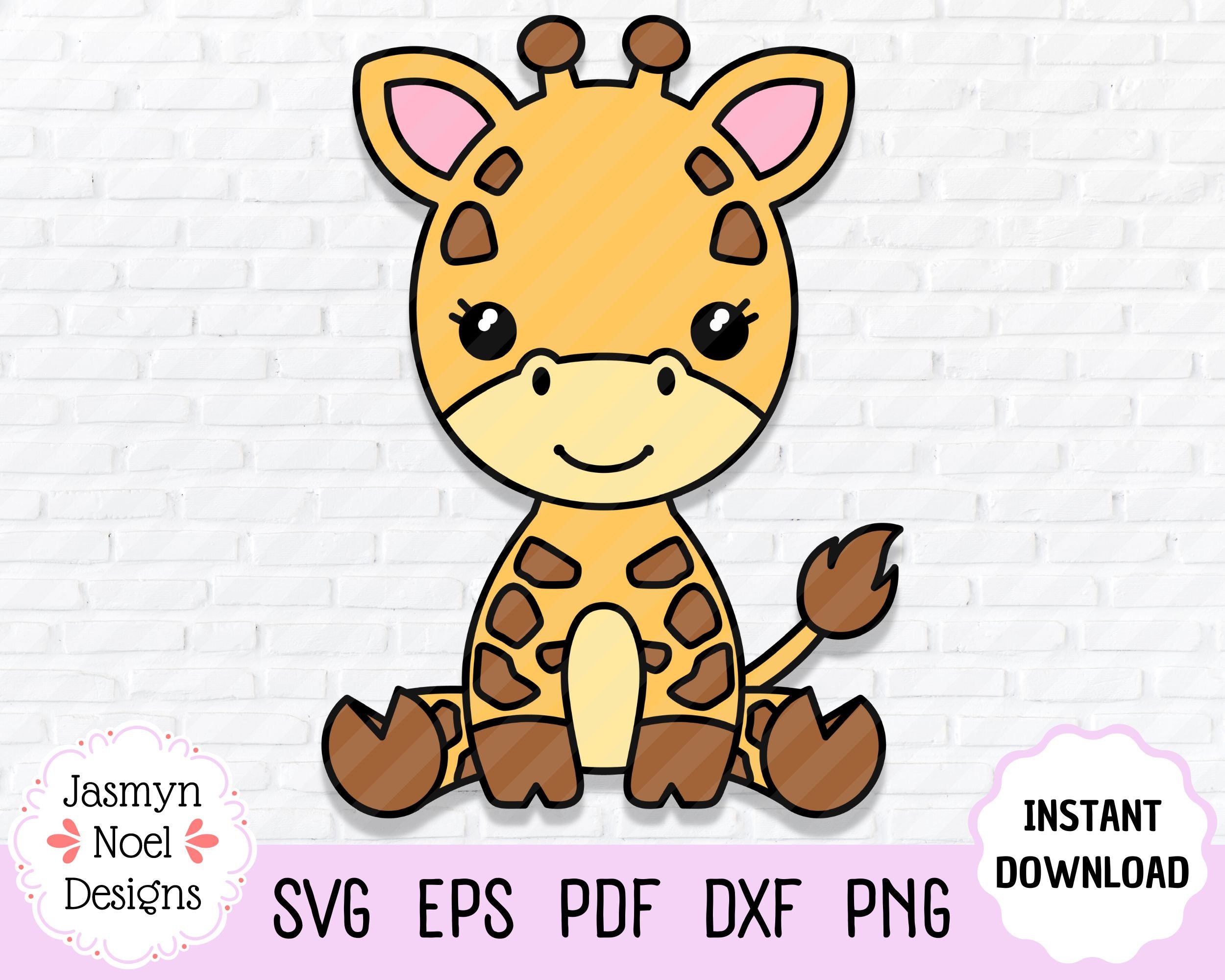 Cute Baby Giraffe Clipart PNG SVG Cut File Cartoon Jungle - Etsy