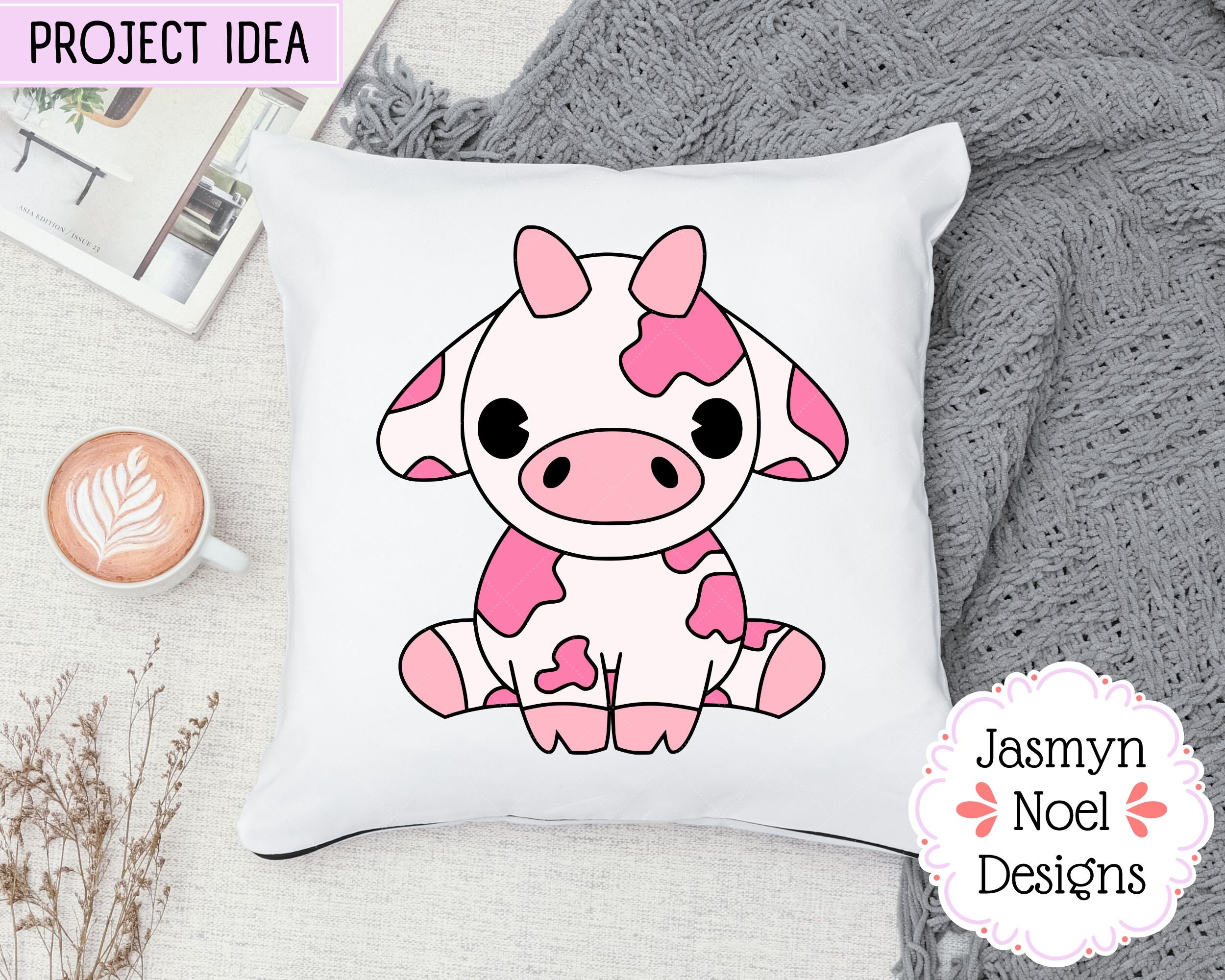 Strawberry Cow SVG Pink Cow Clipart Cute Cow PNG Baby - Etsy Denmark