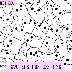 Cute Ghost SVG Halloween Bundle Boo SVG Cute Ghost Clipart - Etsy