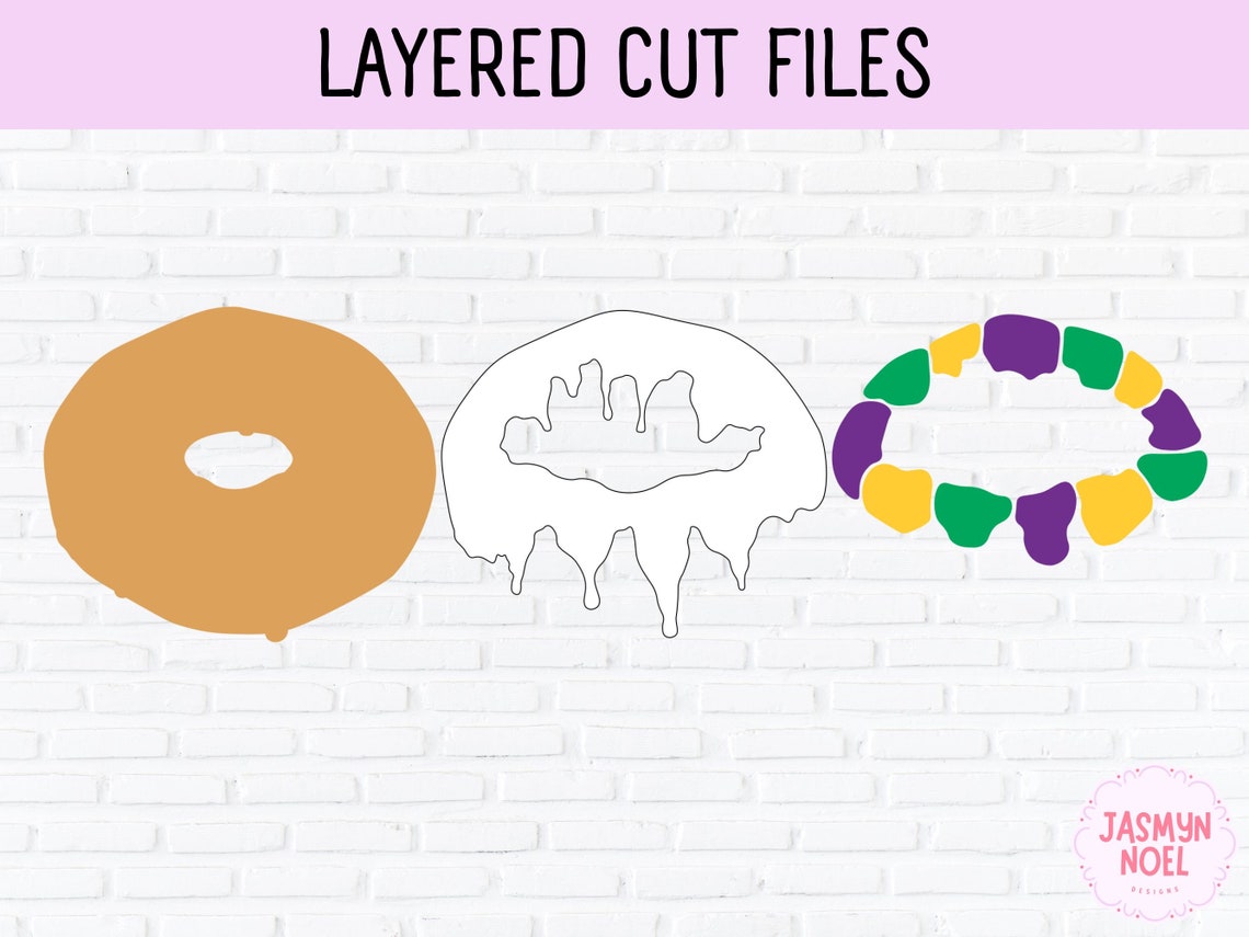 Mardi Gras King Cake SVG & PNG for Fat Tuesday, Lundi Gras, Carnival ...