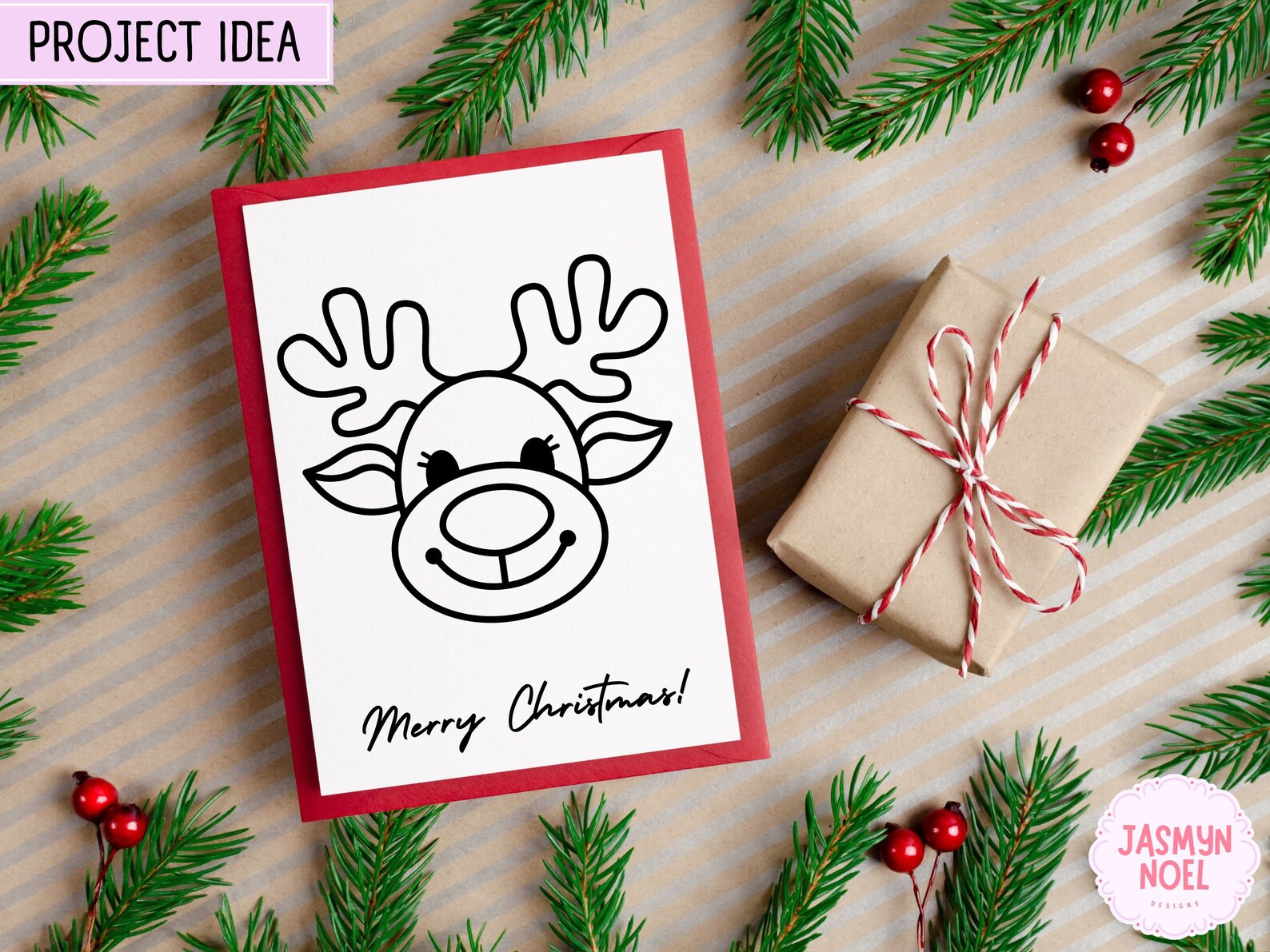 Cute Reindeer Outline SVG, Christmas Deer Line Art SVG, Reindeer Head ...