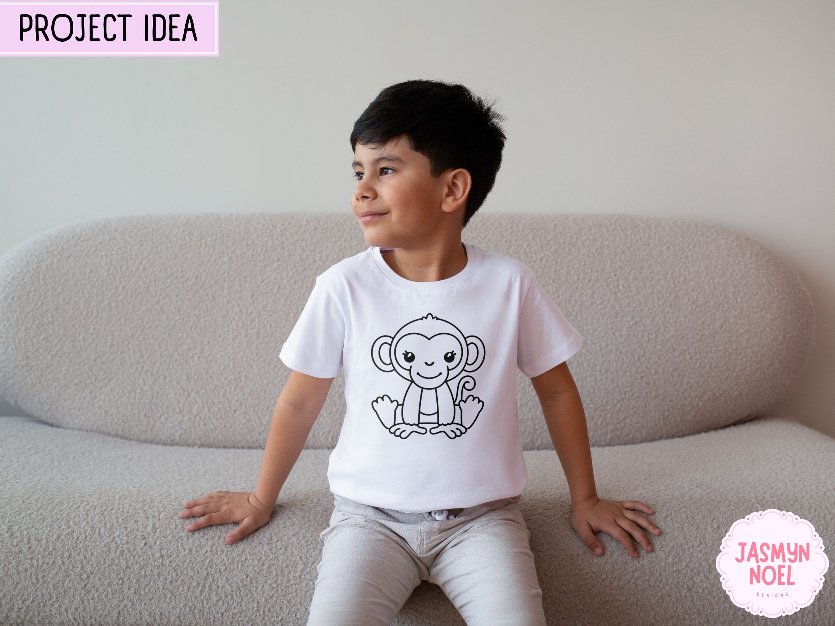 Cute Chimpanzee SVG, Chimp Laser Cut File, Monkey PNG, & Primate ...