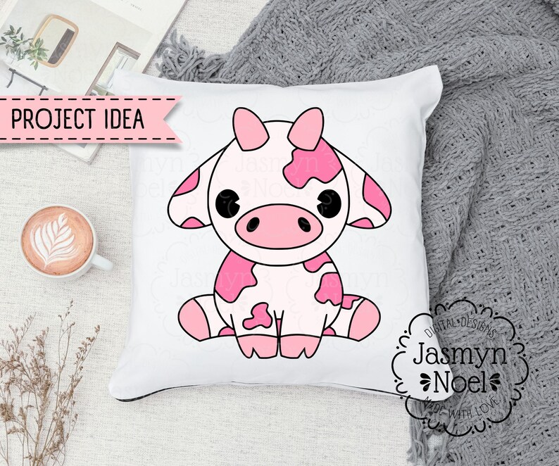 Strawberry Cow SVG Pink Cow Clipart Cute Cow PNG Baby - Etsy