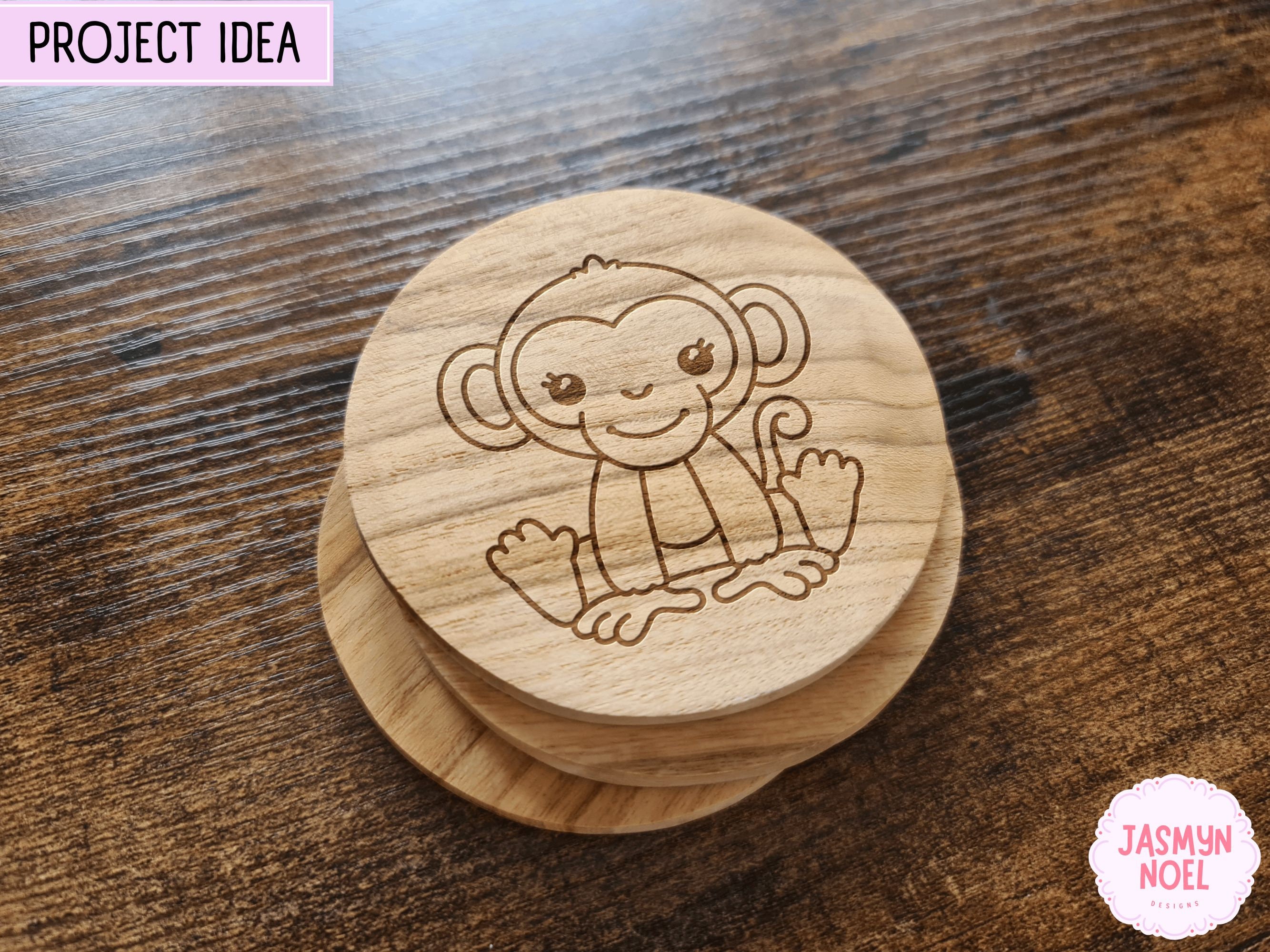 Cute Chimpanzee SVG, Chimp Laser Cut File, Monkey PNG, & Primate ...
