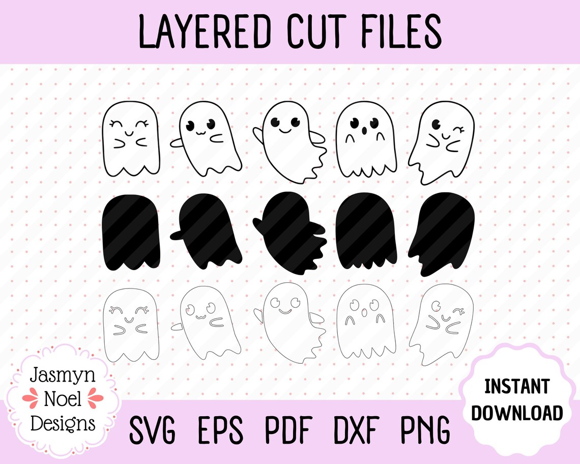 Cute Ghost SVG Halloween Bundle Boo SVG Cute Ghost Clipart - Etsy