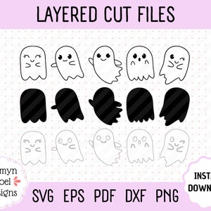 Cute Ghost SVG Halloween Bundle Boo SVG Cute Ghost Clipart - Etsy