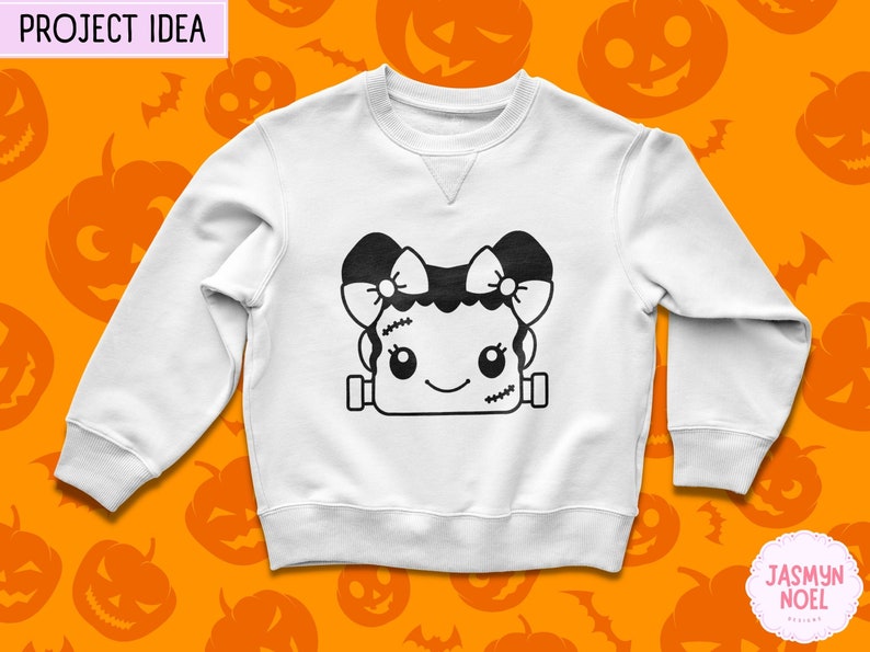 Frankenstein Monster Girl Halloween Line Art SVG PNG - Etsy