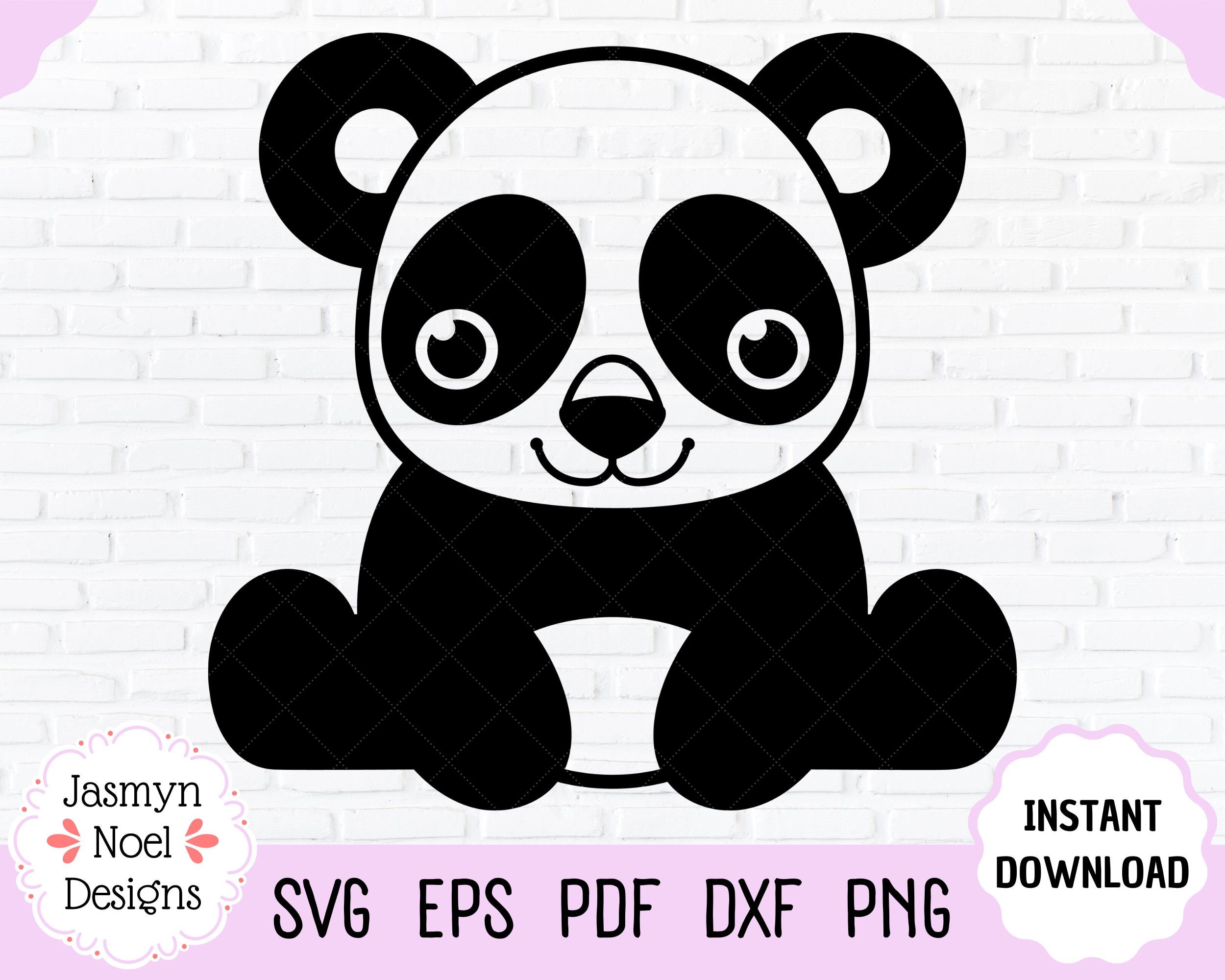 Cute Panda Bear Outline Clipart PNG & SVG Cut File Design - Etsy Ireland