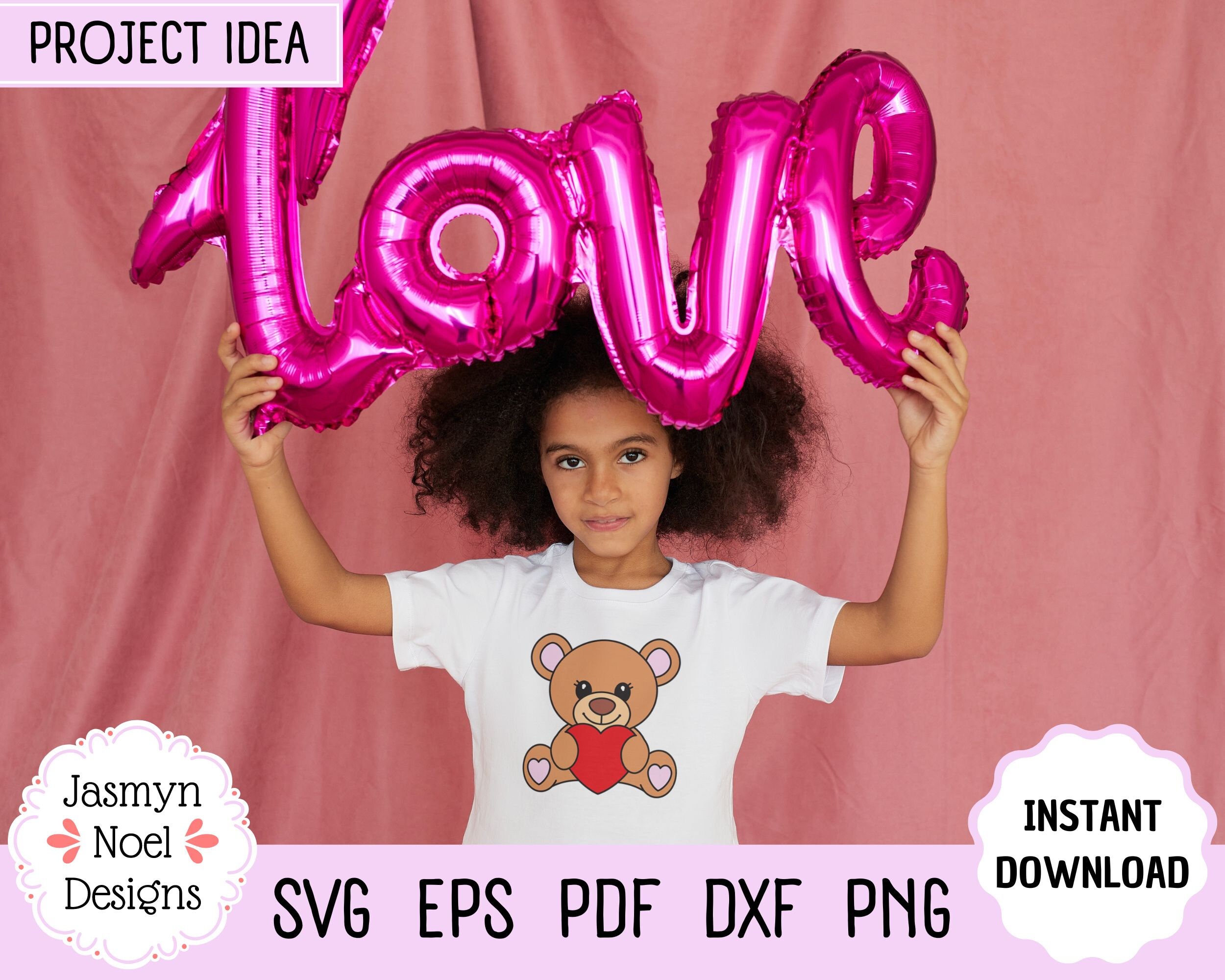 Cute Teddy Bear in Love Holding A Heart Valentine SVG - Etsy