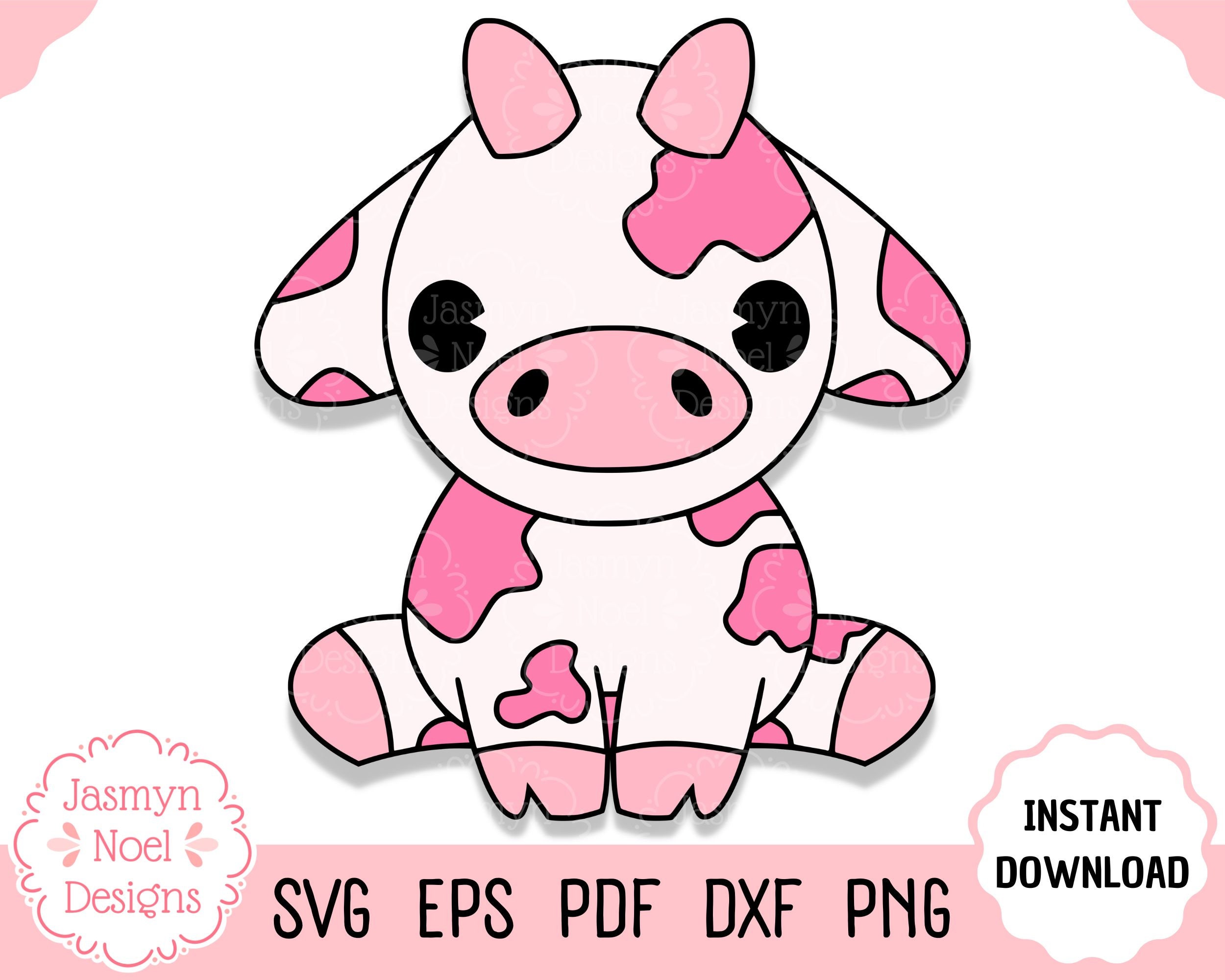 Strawberry Cow SVG Pink Cow Clipart Cute Cow PNG Baby - Etsy Ireland