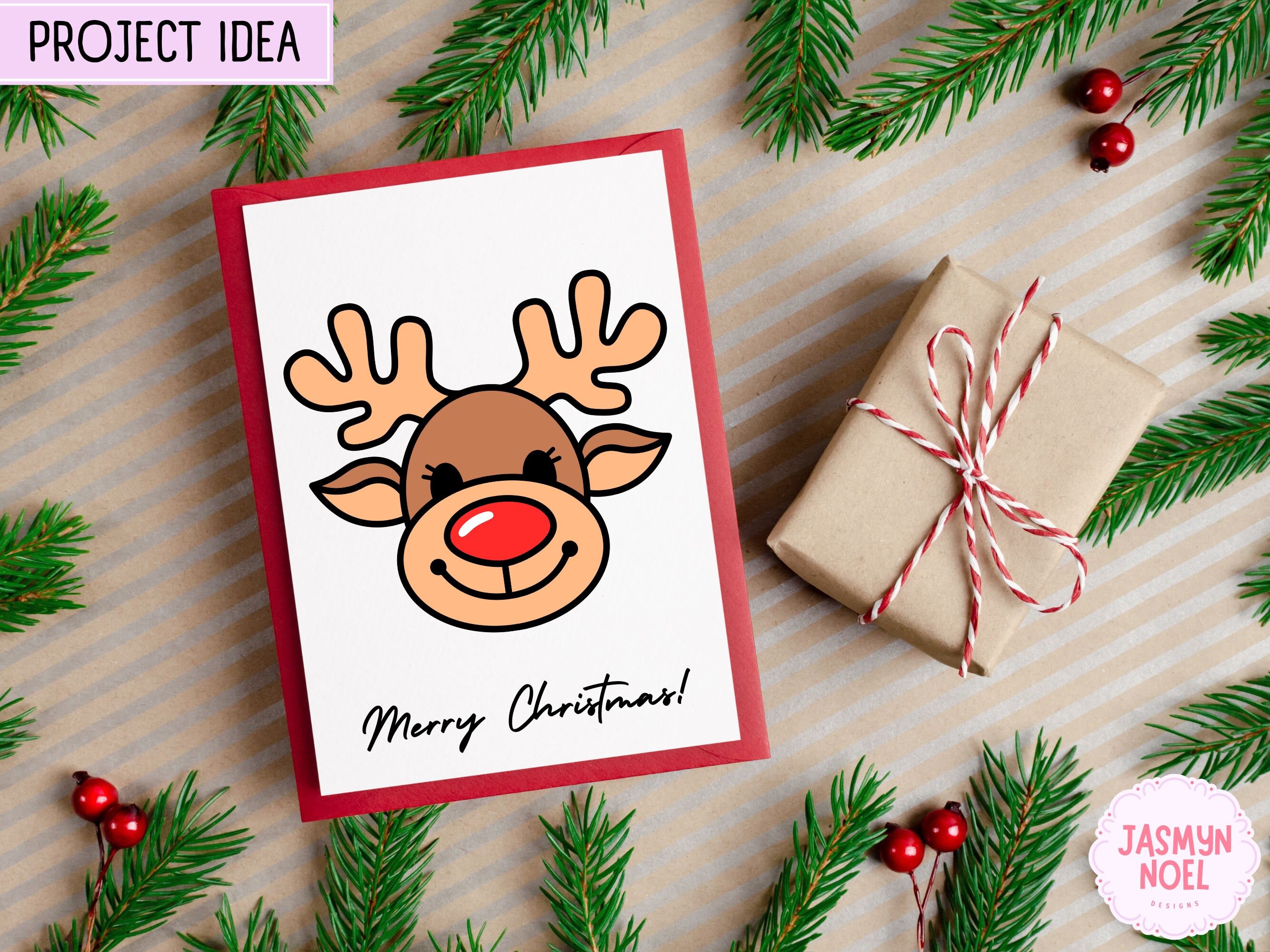 Cute Christmas Reindeer Clipart, PNG, & SVG Cut File - Etsy