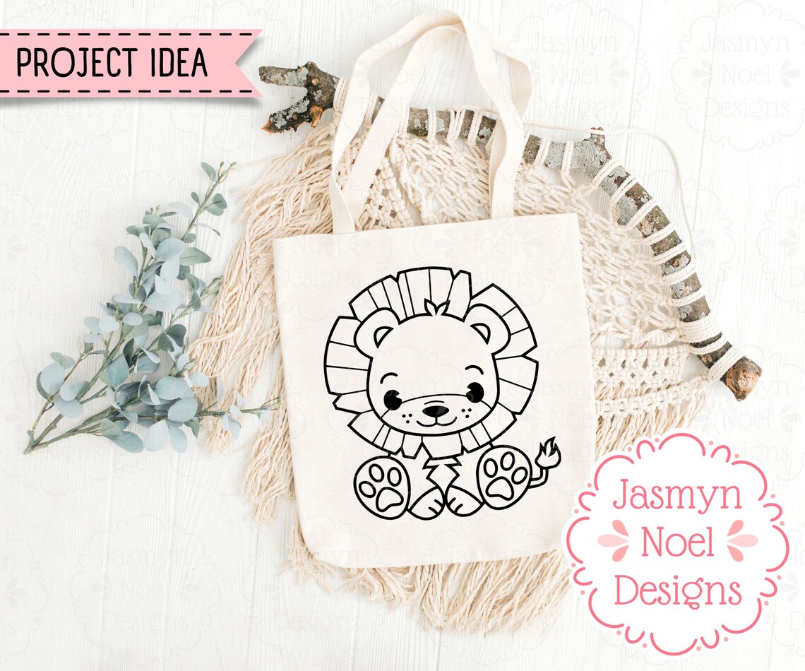 Cute Baby Lion Outline Clipart PNG & SVG Cut File - Etsy