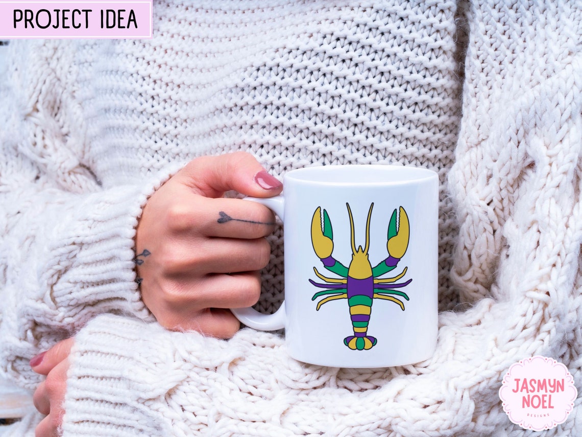 Mardi Gras Crawfish, Fat Tuesday Crayfish, Cajun Lobster Silhouette ...