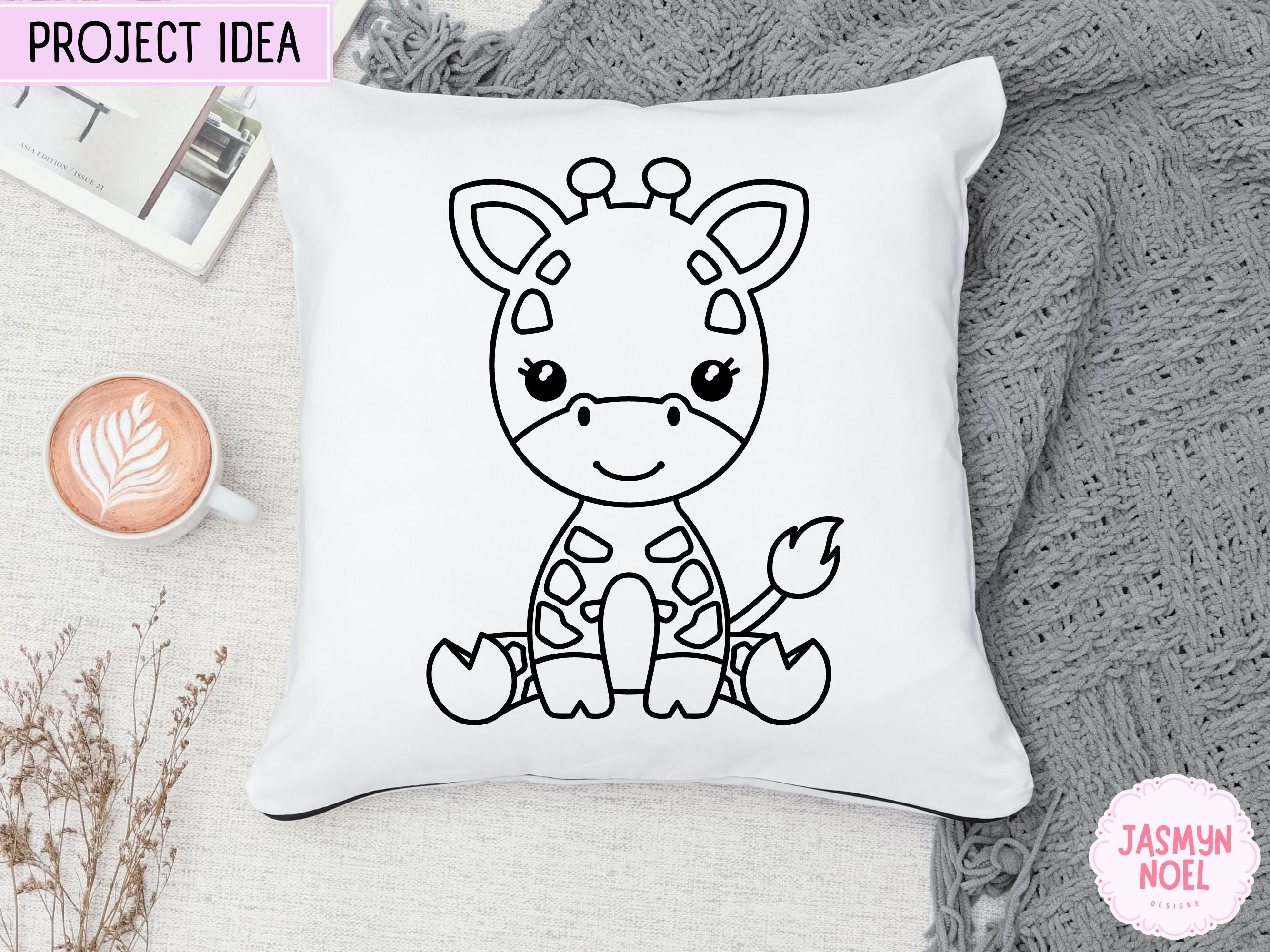 Cute Baby Giraffe Outline Clipart PNG SVG Cut File - Jungle Safari Zoo ...
