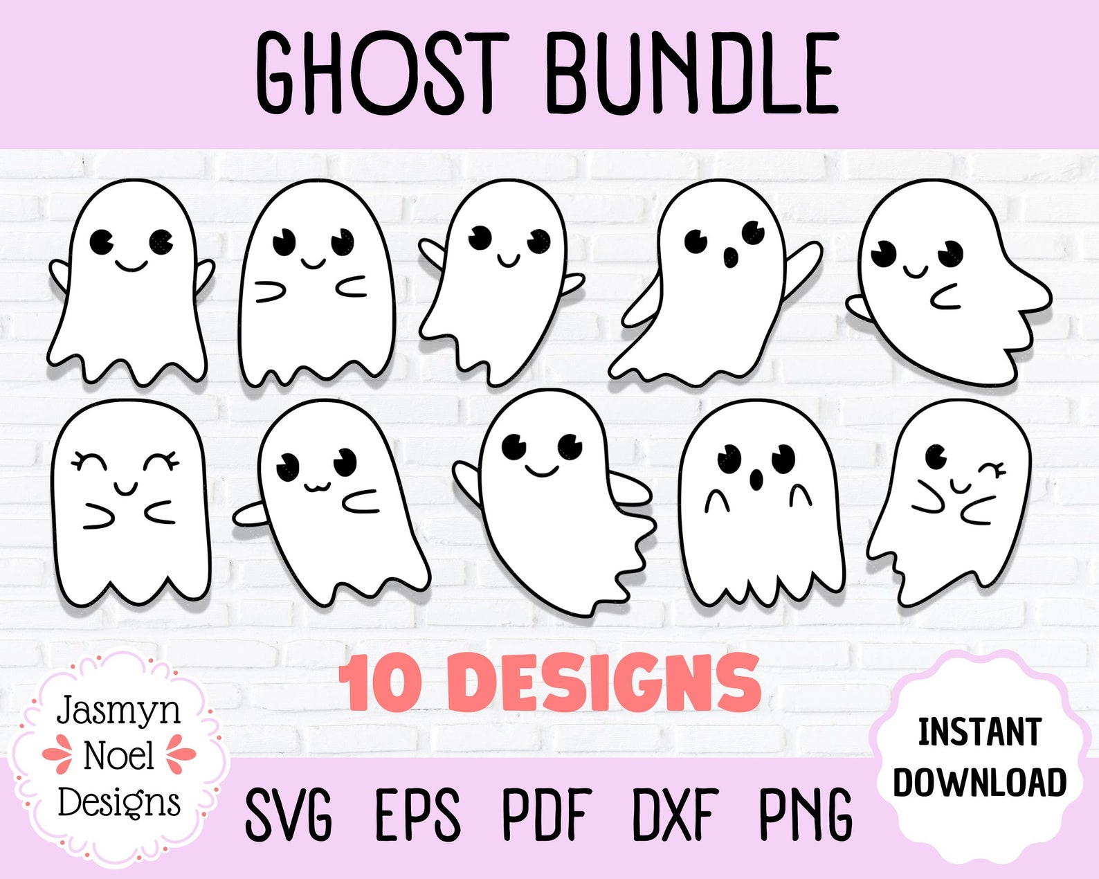 Cute Ghost SVG Halloween Bundle Boo SVG Cute Ghost Clipart - Etsy