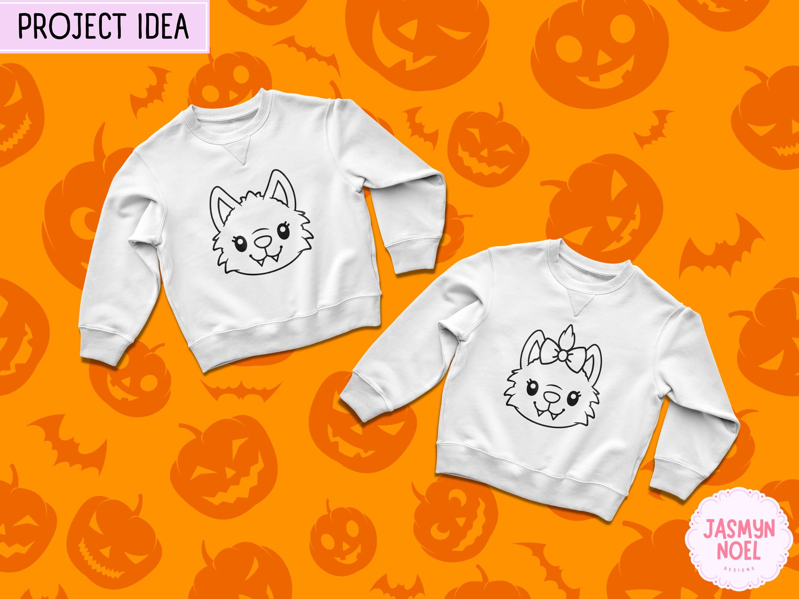 Werewolf Boy and Girl Halloween Line Art SVG, PNG, Clipart, and Laser ...